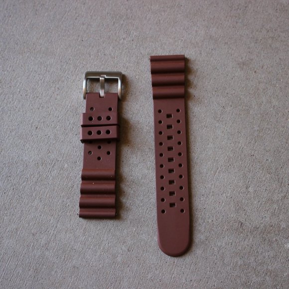 Accessories | Diver Style 22mm Brown Rubber Watch Strap Band | Poshmark